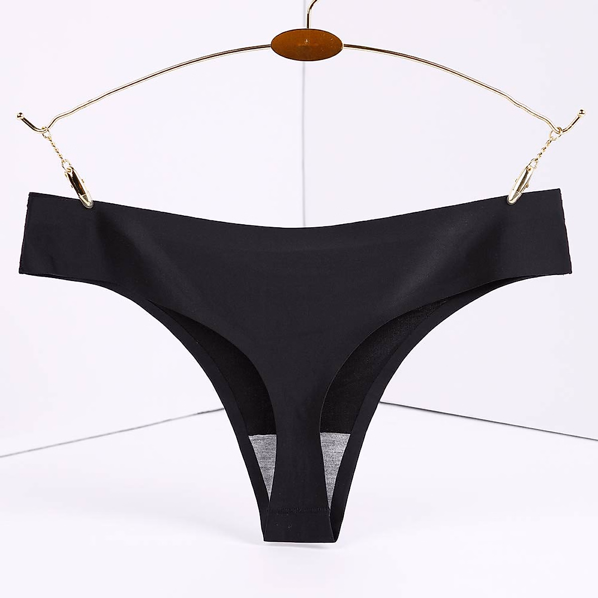 Closecret Lingerie Women 6 Pack Seamless Thongs Underwear Ice Silk Comfy G-string Panties (Medium, 6 Colors)