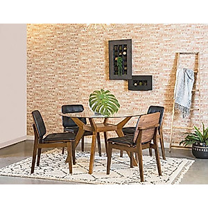 Coaster Furniture Paxton Mid Century Modern Wood Table Base Only Glass Top Sold Separately Nutmeg Brown 122180