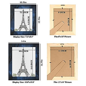 POFATO Owl Moon Light 8x10 Picture Frame Wood Photo Frame for Tabletop Display Wall Mount Picture Frame Display 8 x 10 Inch Photo Wall Decor Home Gift Frames