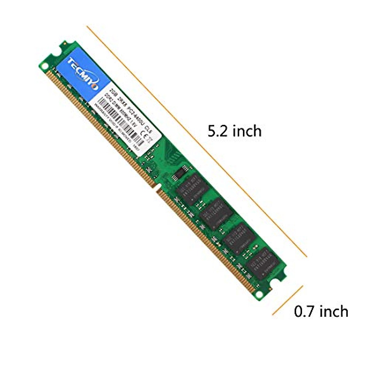 TECMIYO DDR2 Ram 8GB Kit (4X2GB) Desktop Ram DDR2 800 PC2-6400U Dimm PC2 2GB CL6 1.8V 240 Pin Non-ECC Unbuffered Desktop Memory Ram Modules