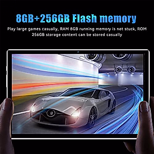 Qinlorgo 10.1 Inch Tablet, Octa Core Processor Front 800W Rear 1600W 100‑240V Black Unlocked 4G Tablet PC for Home (US Plug)