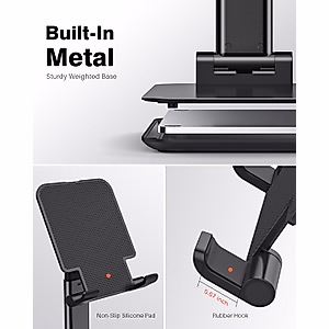 Anozer Tablet Stand Foldable & Adjustable, Portable Monitor Stand 5.55 * 3.94" Wide, Fit for iPad Holder Stand Compatible with iPad Pro 11, 12.9/for iPad 10.9; Surface Pro; Portable Monitor 4.7-15.6"