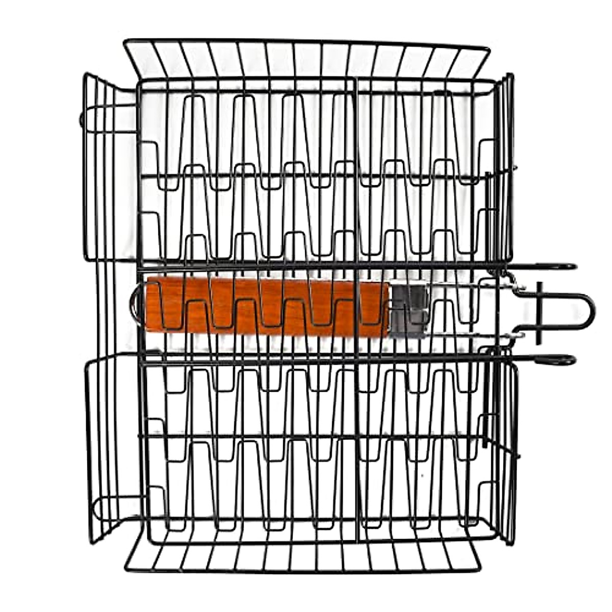 Mr. Bar-B-Q Deluxe Adjustable Stainless Steel Grilling Basket, Folding Grilling Baskets With Handle, Outdoor Camping BBQ Rack for Fish, Shrimp, Vegetables, Barbeque Griller Cooking Accessories