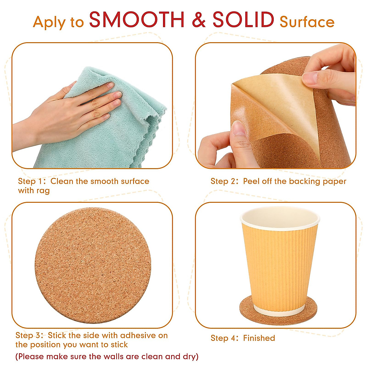 8 Pack Self Adhesive Cork Roll 18 x 47 Inches Long Cork Roll Bulk 0.5 mm Thick Cork Backing Sheets Drawer Shelf Liner for Coaster, Wall Decoration, DIY Crafting, Halloween Party, Door Signs