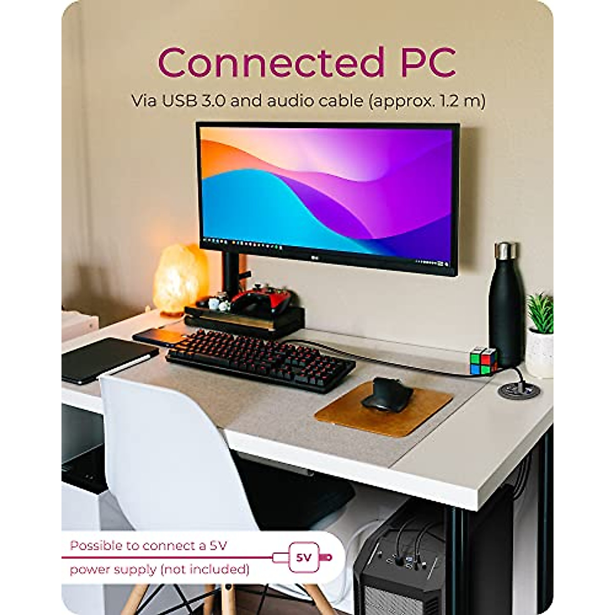 Icy Box Black Black Mit Audio EIN- und Ausgang