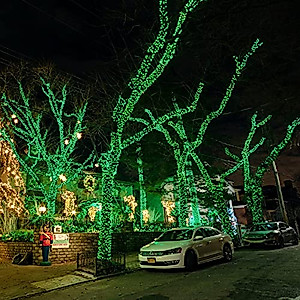 Green Solar String Lights Outdoor, 2-Pack 72FT 400 LED Solar Waterproof Lights Outdoor/Indoor, Fairy Twinkle Lights for Christmas Decorations Bedroom Party Wedding Garden Patio Tree (Green)