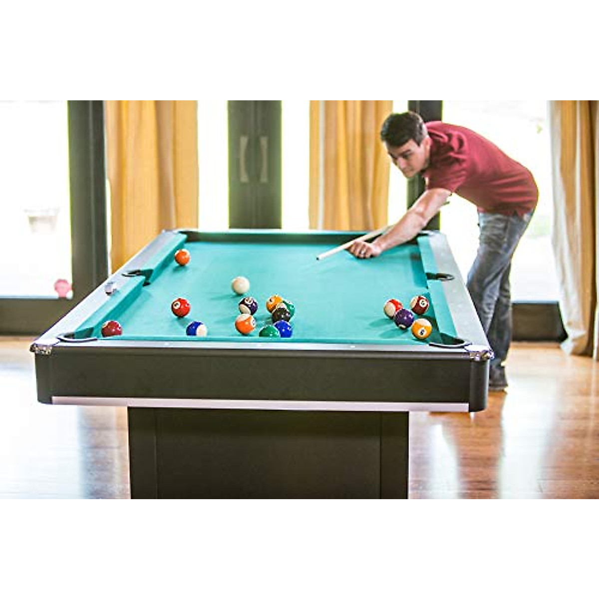 Triumph Sports Phoenix 7’ Billiard Table with Table Tennis Conversion Top for a Game of Pool or an Action-Packed Table Tennis Game