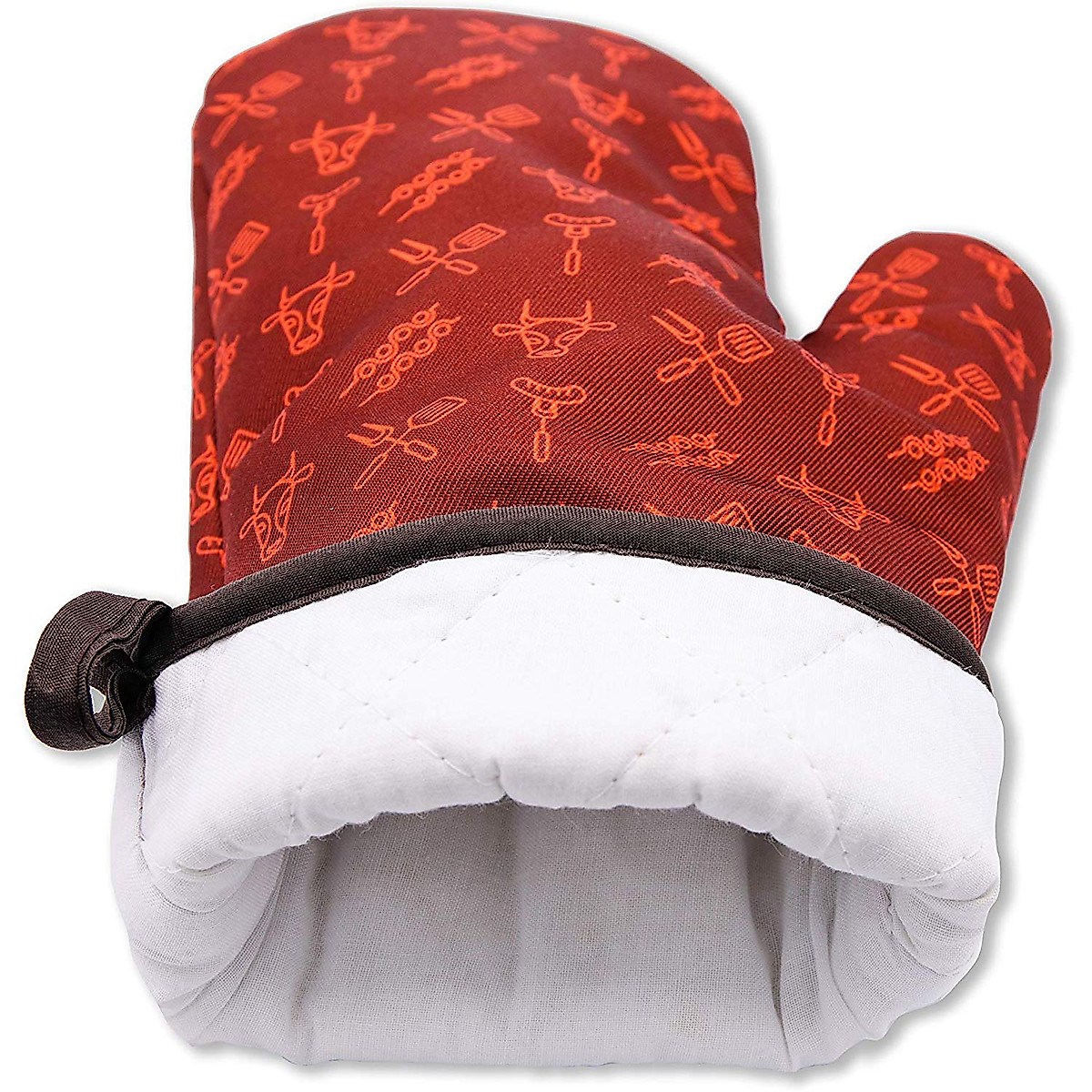 Funny Heat Resistant Oven Mitt Pot Holder Glove - Kitchen Gift for Women and Men - Cooking, Baking, BBQ and Animal Lovers (Grill Master)