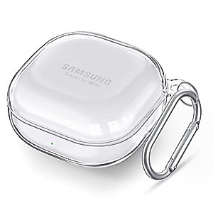 AIRSPO Clear Case Compatible with Samsung Galaxy Buds 2 Pro/ Galaxy Buds 2/ Galaxy Buds Pro/ Galaxy Buds Live Case Transparent Case Cover (Clear)