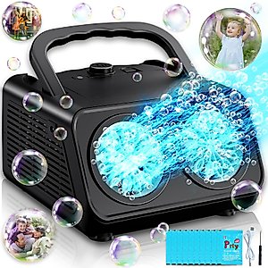 Upgraded Bubble Machine, for Kids Age 3+ Gifts | 18000+ Big Bubbles Per Minute, with 2 Speed, Plug-in or Battery Powered, for Indoor Outdoor Birthday, Wedding, Parties