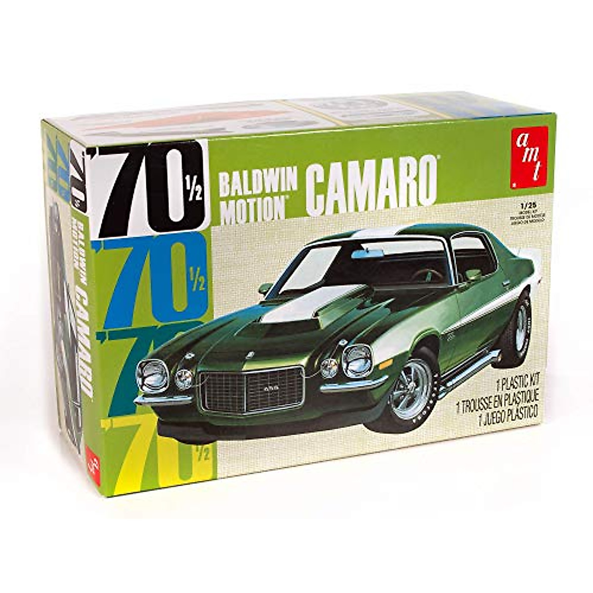 AMT Baldwin Motion 1970's Chevy Camaro 1:25 Scale Model kit (Molded in Dark Green)