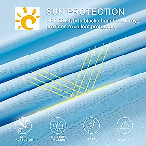 Willit Women's UPF 50+ Sun Protection Shirt SPF Long Sleeve Lightweight Half-Zip Golf Outdoor Shirt Quick Dry Rash Guard Blue L