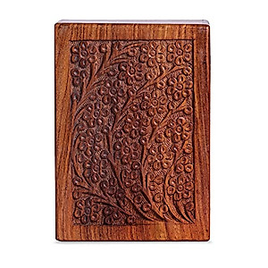 EARTHLY HOME Keepsake Urn for Ashes, Wooden Urn for Human Pet Ash, Funeral Cremation Urn for Ashes Cat Dog Urn, Urns Box for Kids Men Adult, Dog Ashes Urn - Medium (7.5 X 5.25 X 3.5 inches), Style 5