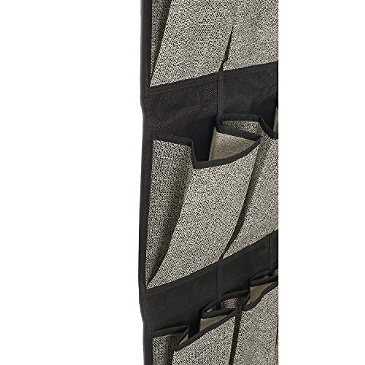 Simplify 20 Pocket Over The Door Hanging Shoe Organizer, Closet Storage, Space Saver, Breathable Material Keeps Dust & Odors Away, Black