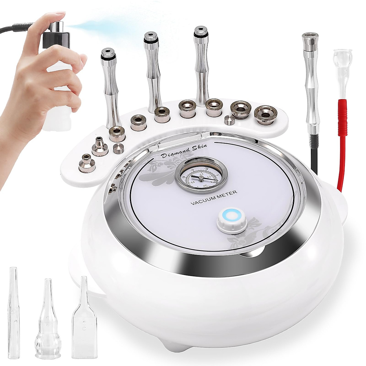 3 in 1 Diamond Microdermabrasion Machine, TopDirect Facial Skin Care Salon Equipment w/Vacuum & Spray (Strong Suction Power: 65-68cmhg)