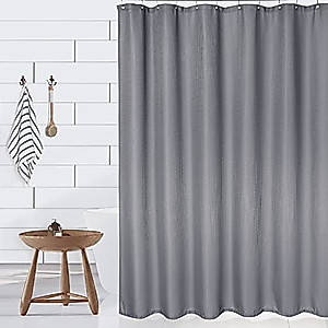 GlowSol Shower Curtain Waffle Weave Fabric Shower Curtain for Bathroom Water-Proof Shower Curtain with Grommet Grey Bathtubs Curtain 72"×78"