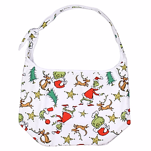 Dr. Seuss GRINCH Allover Festive Max And Grinch Shoulder Crossbody Hobo Bag Adjustable Strap
