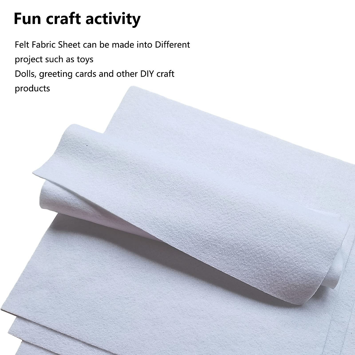 Jtnohx Soft White Felt, Flexible Felt Fabric for Toy Handwork, 12"x12" 20Pcs Felt Sheets 1.4mm Thick for DIY Craft and Sewing Projects
