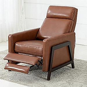 Comfort Pointe Maxton Caramel Push Back Faux Leather Recliner