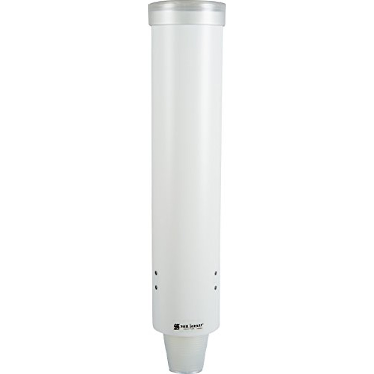 Carlisle FoodService Products C3165WH Medium Pull Type Water Cup Dispenser, Fits 4 to 10 oz Cone and Flat Bottom Cups, 16" Tube Length, White