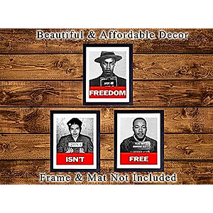 Black Leaders, African American Wall Art Prints - 3-8x10 Vintage Photos -Decor for Classrooms or Home -Great Gift for Black History Month- Martin Luther King Jr, Malcolm X, MLK -UNFRAMED