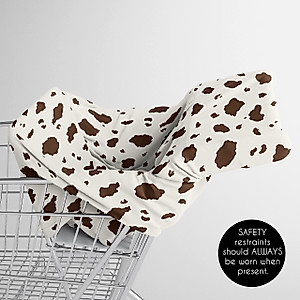 Sweet Jojo Designs Western Cow Print Boy Girl Infant Baby Car Seat Cover Nursing Breastfeeding Shopping Cart Stroller Canopy Brown and Cream Gender Neutral Southern Country Off White Wild West Animal