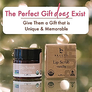 Organic Lip Scrub Vanilla - Lip Scrubs Exfoliator & Moisturizer, Lip Exfoliator Scrub, Sugar Lip Scrubs, Lip Sugar Scrub, Lip Care Products for Chapped Lips, Lip Scrubber, Lip Moisturizer for Dry Lips