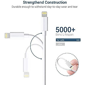 Marchpower Lightning Cable MFi Certified, 3Pack 6FT iPhone Charging Cable, USB A to Lightning Charger Cable for iPhone 14 Plus 13 Pro Max 12 11 Pro Max Xs Max X 8Plus 7Plus 6S iPad Mini 6 iPod White