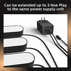 Philips Hue Play Starter Kit Two Black Hue Play Light Bars, Hue Hub, and Power Supply, Compatible with Alexa