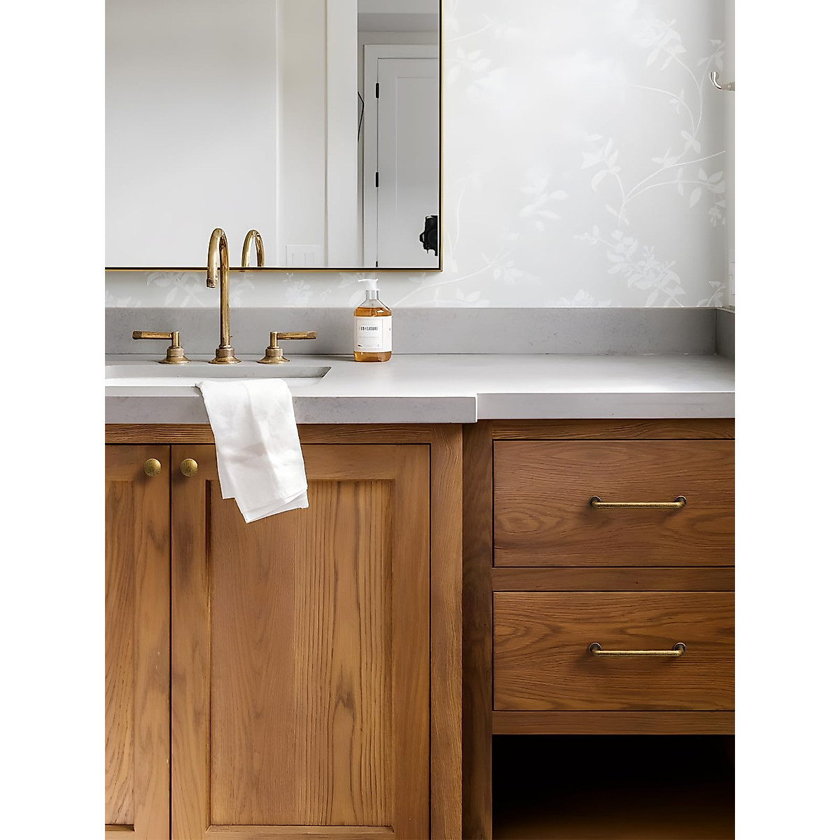 JIASENBAO 2 Pack Antique Brass Cabinet Bar Pulls 3" Hole Center Classic Vintage Retro Drawer Handles Kitchen Cupboard Bathroom Dresser Cabinet Hardware