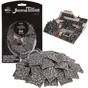 Monster Protectors Adventure Terrain- 50 Piece Rock Tile Expansion Pack- Hand-Painted ¬ Tile Set- Amazing Tabletop Terrain in Minute- Customize Your D&D and Pathfinder Dungeons