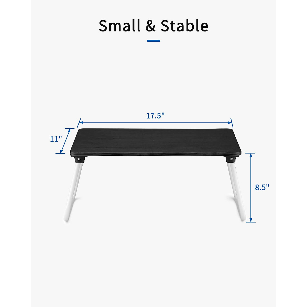 Ruxury Folding Lap Desk Laptop Stand Bed Desk Table Tray, Breakfast Serving Tray, Portable & Lightweight Mini Table, Lap Tablet Desk for Sofa Couch Floor - Black