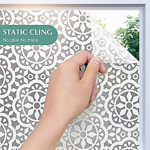 Window Film Window Decal Matte Frosted Decorative Window Film Privacy UV Protection Stained Glass Vinyl for Home Static Cling Self Adhesive Film Privacy Window Decal (Size : 45x500 cm)