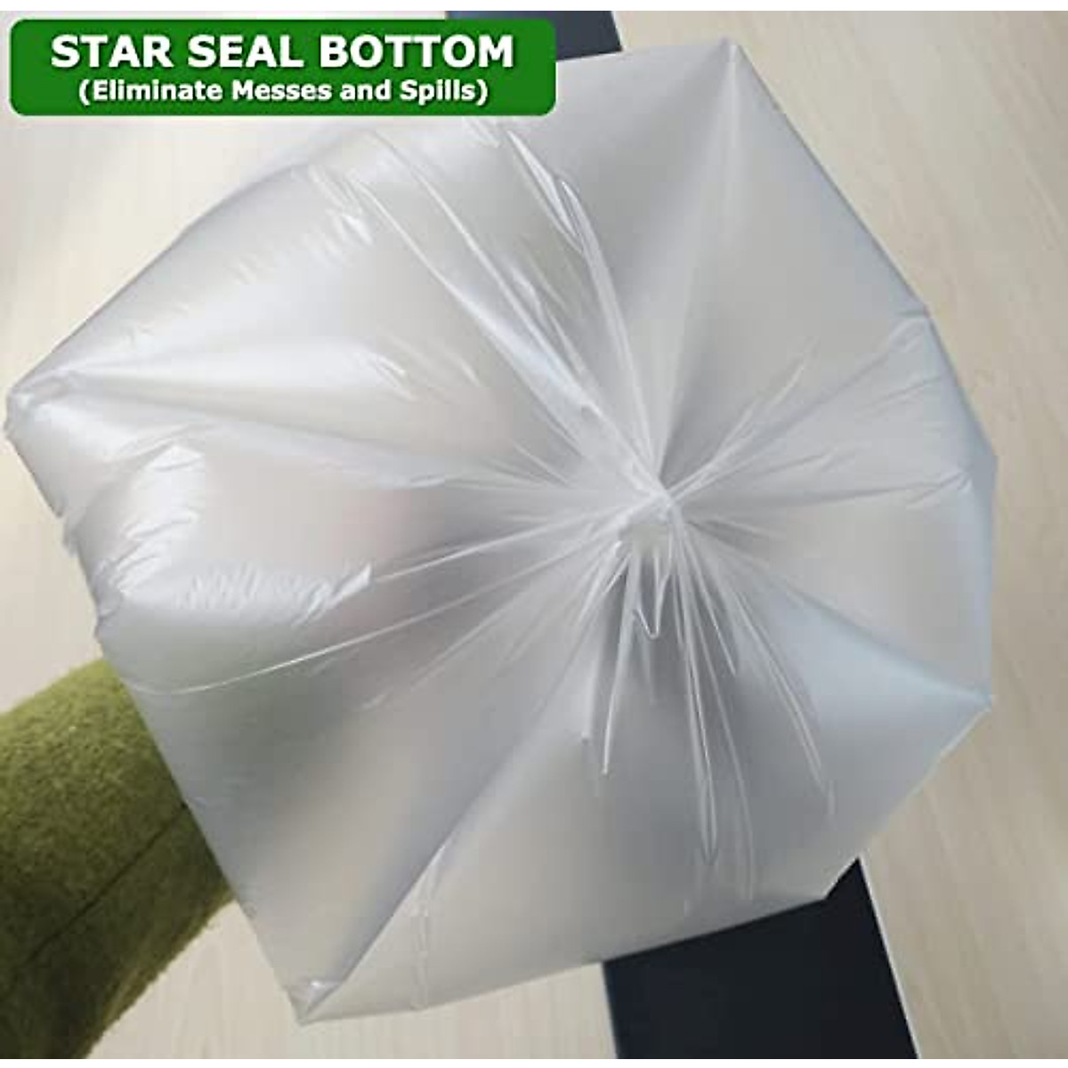 4 Gallon Trash Bags Small Bathroom Garbage Bags Clear Plastic Wastebasket Trash Can Liners for Home and Office Bins, 200 Count