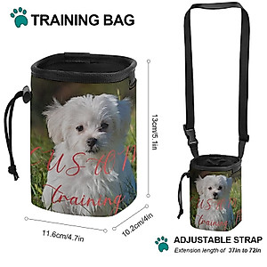 Custom Dog Treat Training Pouch with Photo Text, Personalized Pet Picture Name Treat Training Bag, Customized Dog Training and Behavior Aids - Easily Carries Pet Toys, Kibble, Treats