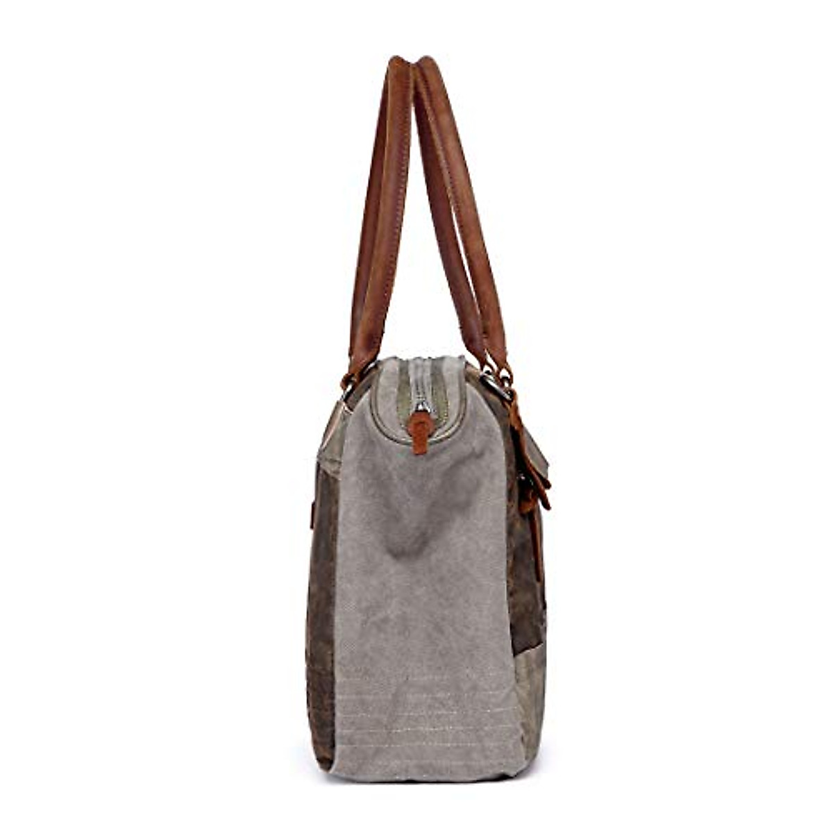 TSD Brand Tapa Canvas Satchel Bag (Grey)
