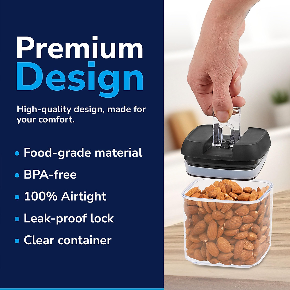 Airtight Food Storage Containers Set with Lids - 7 PCS Home and Kitchen Pantry Organization and Storage - Plastic Canisters for Dry Food, Sugar and Flour - BPA Free Storage bins with Labels, Marker and Ziploc Bags