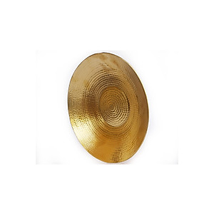 De Kulture Handmade Pure Brass Fruit Plate for Serving Traditional Dinner Serveware & Pooja Thali, Ideal for New Year, Anniversary, Birthday Gift, 10" D inches, Golden