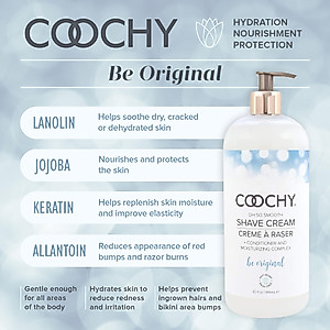 Coochy Intimate Shaving Cream | Shave Conditioner & Moisturizer for Face & Body | Ideal for Sensitive Skin Care, Anti-Bump | Be Original, 32 oz