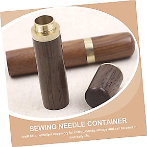 EXCEART 4Pcs Sandalwood Storage Box Wooden Needle Holder Crochet Hook Holder Yarn Needle Wooden Crafts Wood Crafts Sewing Needles Holder Needle case Sewing Tool Storage bin Mahogany