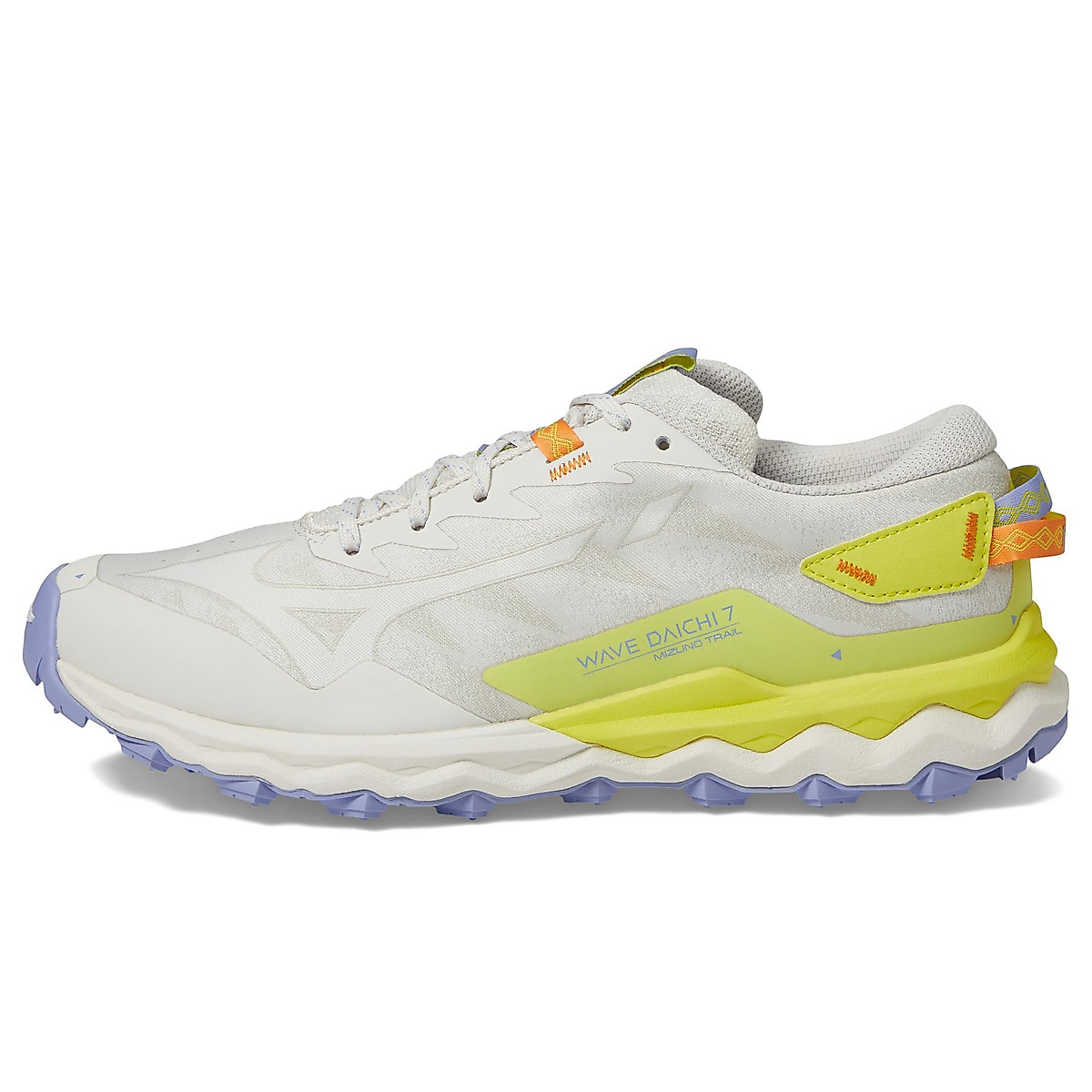 Mizuno Women's Wave Daichi 7 Roxy Running Shoe, Snow White-Limeade, 7