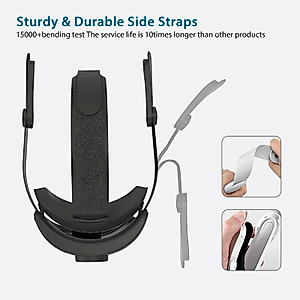 Comfort Head Strap for Meta Quest 2, MTomatoVR Lightweight Elite Replacement Strap Reduce Face Pressure Comfortable Convenient Flip Design Headset for Oculus Quest 2 VR Accessaries, Black