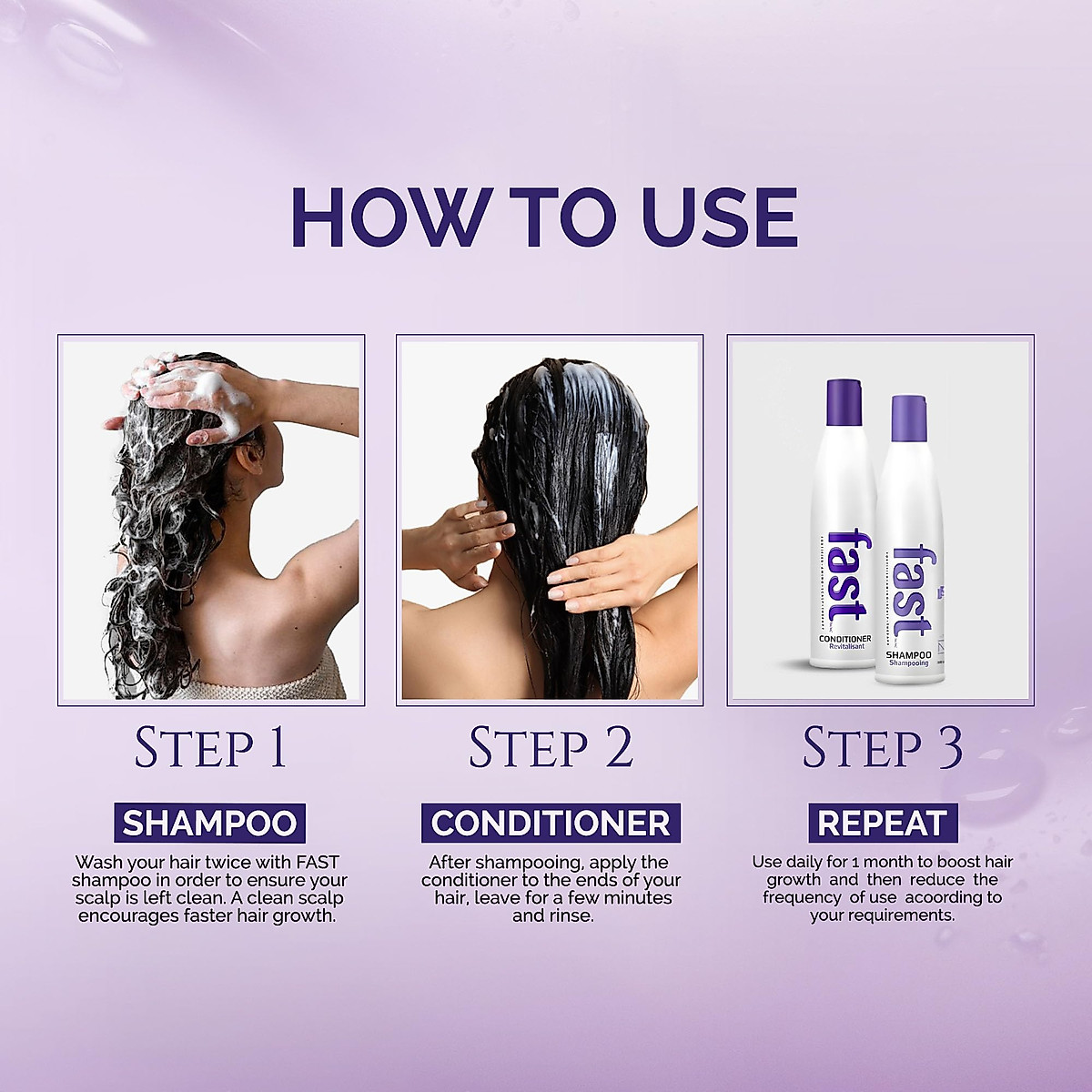 NISIM F.A.S.T Fortified Amino Scalp Therapy Shampoo & Conditioner- Promote Fast and Healthy Hair Growth (10 Ounce /300 Milliliter)