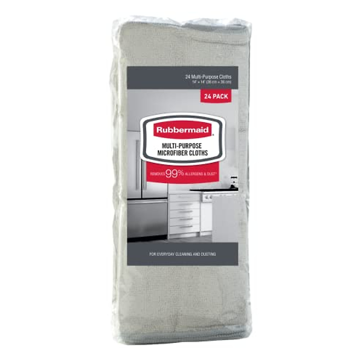 Rubbermaid Microfiber Cloth Towels, 24 Pack, 14"x14", Non-Scratch, Reusable/Washable for Cleaning/Wiping/Polishing for Home/Kitchen/Car