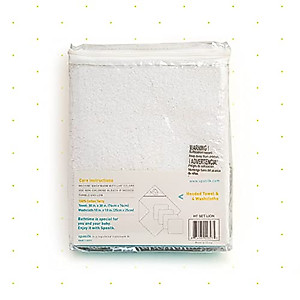 Spasilk Baby Cotton Terry Hooded Towel & Washcloth Bath Shower Set for Newborns and Infants, Gray Lion