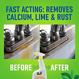 CLR Calcium, Lime & Rust Remover, Blasts Calcium, Dissolves Lime Deposits, Zaps Stubborn Rust Stains and Hard Water Deposits, 26 Ounce Spray Bottle (Pack of 2)