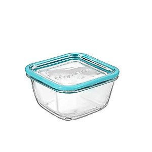 Bormioli Rocco Frigoverre Future 26.25 Oz.. Square Food Storage Container, Made From Durable Glass, Dishwasher Safe, Made In Italy