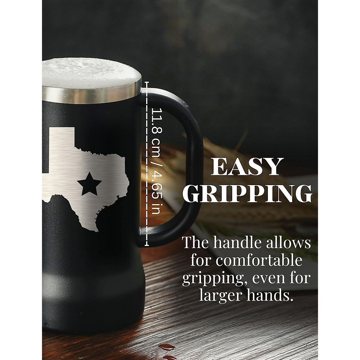 Onebttl Texas Gifts for Men Women, Texas Themed Souvenirs Travel Homesick Gift, Stainless Steel Beer Stein Tumbler, 24oz Beer Mug with Lid