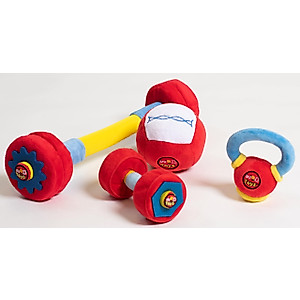 WOD Toys® Baby Fitness Plush Set with Rattles & Sensory Sounds - Safe, Durable Fitness Toys for Newborns, Infants and Babies 0+