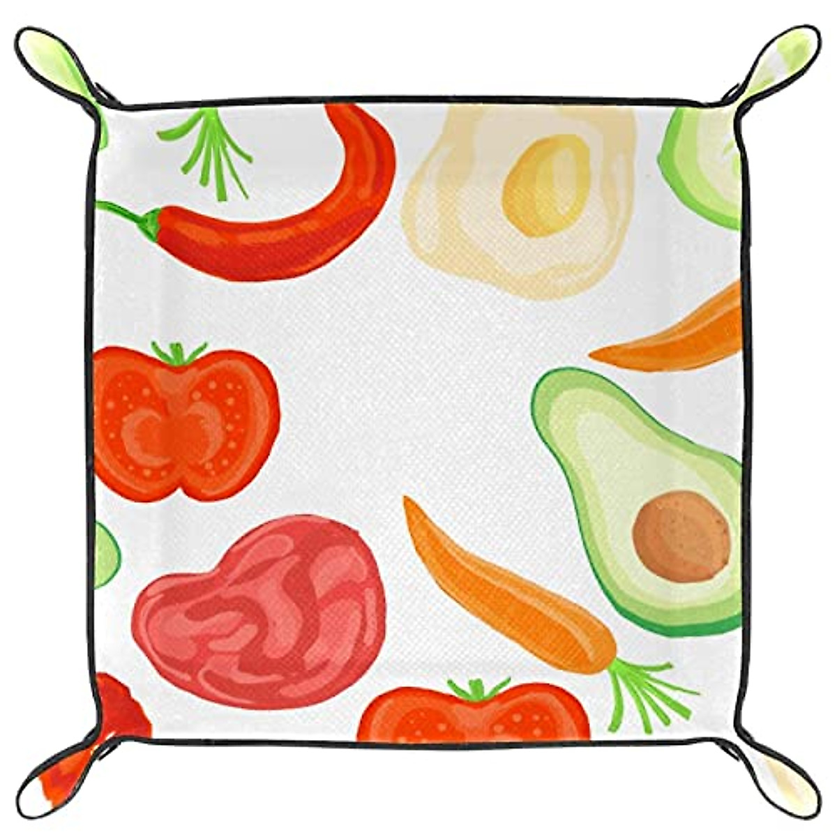 Leather Tray Valet Tray Bedside Organizer Desk Storage Plate Catchall Food Backgroun